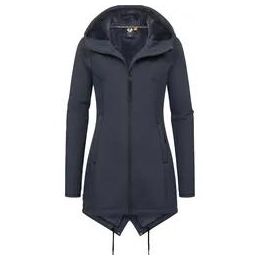 Sweatjacke Ragwear "Wingi", Damen, Gr. XXL (44), blau (navy), 95% Polyester, 5% Elasthan, sportlich, tailliert ca. Mitte Oberschenkel, hoch geschlossener Ausschnitt, Langarm eng normaler Saum mit Daumenlöchern, Sweatjacken, Sportliche Damen Kapuzenjacke mit kuschelig weichem Innenleben