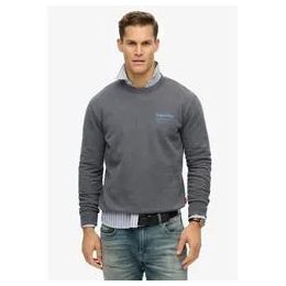 Sweatshirt Superdry "CORE LOGO CITY CREW", Herren, Gr. L, grau (magma slate grau), angeraute Sweatware, Obermaterial: 100% Baumwolle, bedruckt, relaxed fit, Rundhals, Rippbündchen, Sweatshirts