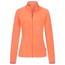 Fleecejacke DEPROC ACTIVE "DECORAH WOMEN", Damen, Gr. 36 (S), orange, 100% Polyester, casual, tailliert, Langarm gerader Abschluss, Jacken, weiche Fleecejacke in traditioneller Optik