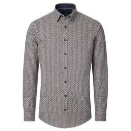 Langarmhemd Casamoda "Casamoda Freizeithemd Print", Herren, Gr. XL, primary_ausgabeGroessentyp, orange (hellorange), 100% Baumwolle, bedruckt, comfort fit, Hemden