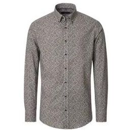 Langarmhemd Casamoda "Casamoda Freizeithemd Print", Herren, Gr. 3XL, primary_ausgabeGroessentyp, braun, 100% Baumwolle, bedruckt, lässig geschnitten, Hemden