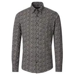 Langarmhemd Casamoda "Casamoda Freizeithemd Print", Herren, Gr. M, Normalgrößen, grün (dunkelgrün), 100% Baumwolle, bedruckt, lässig geschnitten, Hemden