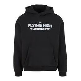 Kapuzensweatshirt "Upscale by Mister Tee High Flight Fluffy Hoody", Herren, Gr. XXL, schwarz, 70% Baumwolle, 30% Polyester, UPSCALE BY Mister Tee, bedruckt, Sweatshirts