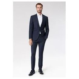 Hosenanzug Roy Robson "Slim Fit", Herren, Gr. 56, blau (dunkelblau), 85% Schurwolle, 11% Polyamid, 4% Elasthan, Anzüge