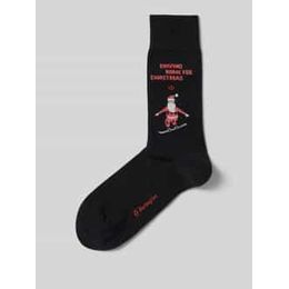 Burlington Socken mit Motiv Modell 'Snowboarding Santa'