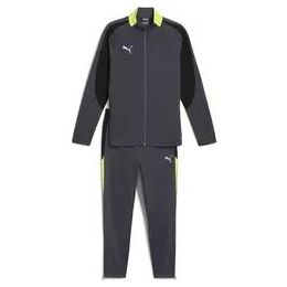 Trainingsanzug Puma "individualLIGA Trainingsanzug Herren", Herren, Gr. M, gelb (galactic gray gelb alert), Obermaterial: 100% Polyester; Taschenfutter: 100% Polyester, Sportanzüge