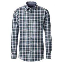 Langarmhemd Casamoda "Casamoda Freizeithemd kariert", Herren, Gr. XXL, Normalgrößen, grün (türkisgrün), 100% Baumwolle, kariert, lässig geschnitten, Hemden
