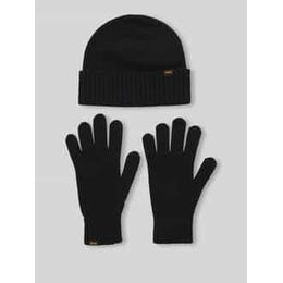 BOSS Handschuhe und Mütze im Set aus Woll-Mix Modell 'KALIPSO'
