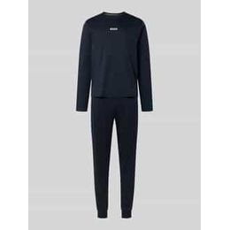 BOSS Regular Fit Pyjama aus reiner Baumwolle Modell 'XMAS LONG SET'