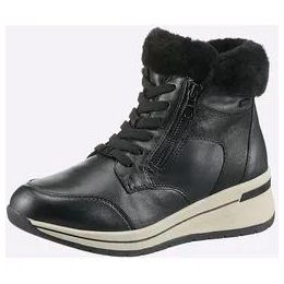 Stiefelette Caprice, Damen, Gr. 40, schwarz, Glattleder, Veloursleder, Schuhe