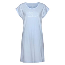 Vivance Nachthemd Damen Gr&ouml;&szlig;e L/XL pastellblau / wei&szlig;