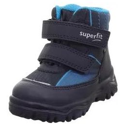 Winterboots Superfit "HUSKY WMS: Mittel", Kinder, Gr. 24, blau (blau, türkis), Lederimitat, Polyester, Basic, Schuhe, Snowboots mit wasserdichtem GORE TEX, Größenschablone zum Download
