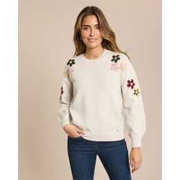 Lola Paltinger Pullover mit Blumenstickerei & Perlen