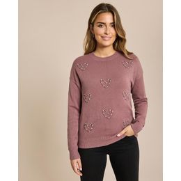 Lola Paltinger Pullover mit Perlenherzen