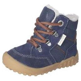 Schnürstiefelette Pepino "Pepino Stiefelette Leder/Textil", Kinder, Gr. 23, blau (ozean), Leder, Textil, casual, Schuhe