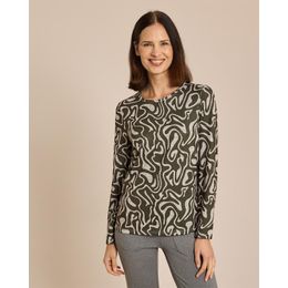 Helena Vera Feinstrick Shirt bedruckt mit M&eacute;lange