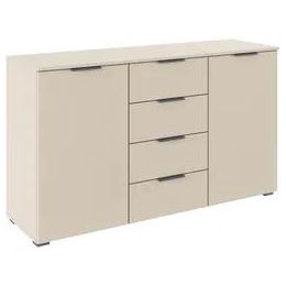 Kombikommode Rauch "Sideboard Schubladenkommode AGORDO mit Dekor- oder Hochglanzfront", beige (champagner, B:120cm H:81cm T:42cm, Holzwerkstoff, Sideboards, vier große Schubladen, mit insgesamt 4 Einlegeböden MADE IN GERMANY