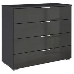 Schubkastenkommode Rauch "Sideboard Schubladenkommode AGORDO mit Dekor- oder Hochglanzfront", grau (graumetallic, hochglanz effektgrau), B:80cm H:81cm T:42cm, Holzwerkstoff, Sideboards, vier große und geräumige Schubladen mit viel Stauraum MADE IN GERMANY