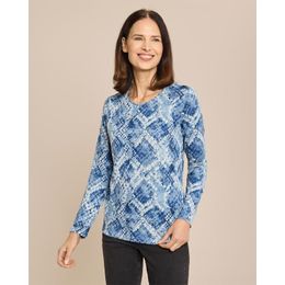 Helena Vera Feinstrick-Shirt mit Rauten-Druck