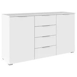 Kombikommode Rauch "Sideboard Schubladenkommode AGORDO mit Dekor- oder Hochglanzfront", weiß (alpinweiß), B:120cm H:81cm T:42cm, Holzwerkstoff, Sideboards, vier große Schubladen, mit insgesamt 4 Einlegeböden MADE IN GERMANY