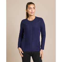 Ovanti Strickdesign Glow Pullover Strass und Ziernähten