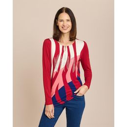 Helena Vera Midi-Shirt mit Key-Hole, Zebra-Druck