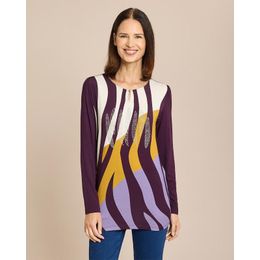 Helena Vera Midi-Shirt mit Key-Hole, Zebra-Druck