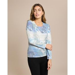 Ovanti Strickdesign Soft Pullover Blumen-Ketten Design