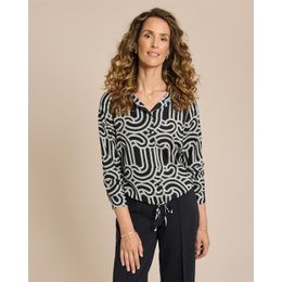 THOMAS RATH Bluse mit Kapuze bedruckt