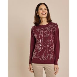 Helena Vera Pullover mit Pailletten-Blumen-Muster