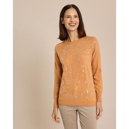 Helena Vera Pullover mit Pailletten-Blumen-Muster