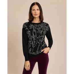Helena Vera Pullover mit Pailletten-Blumen-Muster