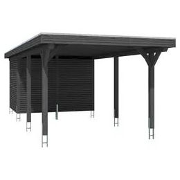 Skan Holz Einzelcarport SKANHOLZ "Spessart", grau (anthrazit), H: 243cm, Carports