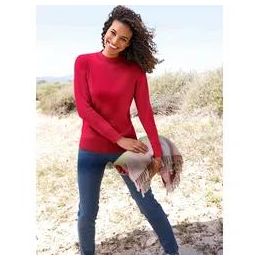 Stehkragenpullover Casual Looks "Pullover", Damen, Gr. 36, rot, 100% Baumwolle, unifarben, Pullover