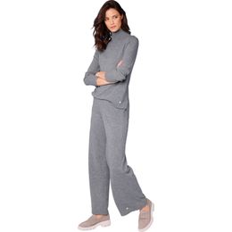 CREATION L PREMIUM Witt Damen Strickhose mit 90% Schurwolle und 10% Kaschmir, rauchblau-steingrau-meliert, Gr&ouml;&szlig;e 22