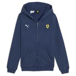 Sweatjacke Puma "Scuderia Ferrari Sportswear Kapuzen-Sweatjacke Jugendliche", Kinder, Gr. 128, blau (persian blau), Obermaterial: 100% Baumwolle; Rippe: 3% Elasthan, 97% Baumwolle, Sweatjacken