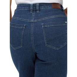 sheego Damen Jeans mit weitem Bein und High-Waist-Bund, blue-stone-washed, Gr&ouml;&szlig;e 44