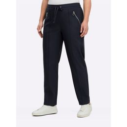 sheego Damen Schlupfhose mit Tunnelzug, bi-elastisch, tiefblau, Gr&ouml;&szlig;e 48