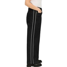 sheego Damen Jeans mit weitem Bein und Galonstreifen, black denim, Gr&ouml;&szlig;e 56