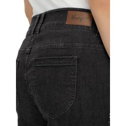 sheego Damen Gerade Jeans mit Glitzersteinchen seitlich, black denim, Gr&ouml;&szlig;e 40