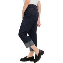 sheego Damen 7/8-Jeans mit breitem Saumaufschlag, dark blue, Gr&ouml;&szlig;e 52