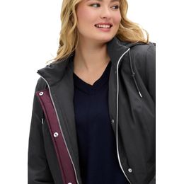 sheego Damen Kapuzenjacke mit Kontrastdetails, schwarz, Gr&ouml;&szlig;e 54