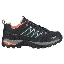 Wanderschuh CMP "RIGEL LOW WMN TREKKING SHOES WP", Gr. 39, blau (b.blau, giada, peach), Leder, Schuhe, wasserdicht