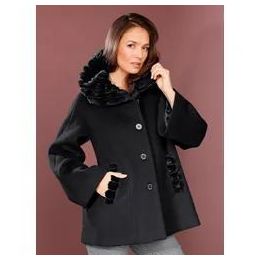 Wolljacke CREATION L PREMIUM, Damen, Gr. 36, schwarz, 100% Wolle, unifarben, Langarm, Jacken