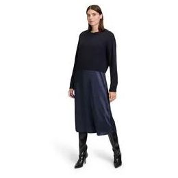 Druckkleid Vera Mont "Vera Mont Damen Casual-Kleid zweiteilig", Damen, Gr. 40, Normalgrößen, blau (night sky), Strick;Satin, Obermaterial: 100% Polyester., modisch, lässig geschnitten lang, Rundhals, Kleider, Materialmix