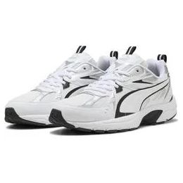 Sneaker Puma "Milenio Tech Sneakers Erwachsene", Gr. 46, weiß schwarz silber metallic, Obermaterial: Textil, Synthetik; Futter: Textil; Innensohle: Textil; Laufsohle: Gummi, Schuhe
