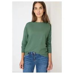 Strickpullover Cecil, Damen, Gr. XL (44), highland grün melange, Strick, Obermaterial: 50% Viskose, 28% Polyester, 22% Nylon, meliert, casual, regular fit normal, U-Boot-Ausschnitt, Langarm, Pullover, mit Strukturdetail