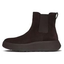 Plateaustiefelette fitflop "F-MODE", Damen, Gr. 38, braun (dunkelbraun), Veloursleder, elegant, Schuhe, Boots, Chunky Boot mit Plateausohle