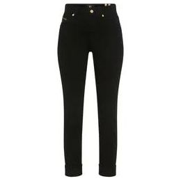 Slim-fit-Jeans MAC "RICH SLIM", Damen, Gr. 40, Länge 32, schwarz, schwarz, Denim/Jeans, Obermaterial: 71% Baumwolle, 16% Polyester, 11% Modal, 2% Elasthan, slim fit lang, Jeans