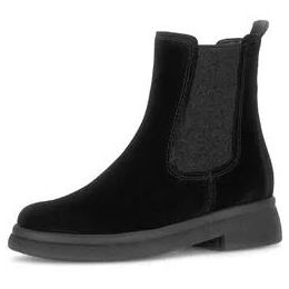 Chelseaboots Gabor, Damen, Gr. 38, schwarz, Veloursleder, unifarben, Schuhe, Blockabsatz, Businessschuh mit Best Fitting-Ausstattung, G-Weite, Topseller